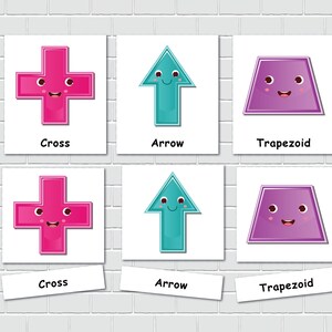 2D Shapes Flashcards, Three Part Flash Cards, Geometric Shapes ...