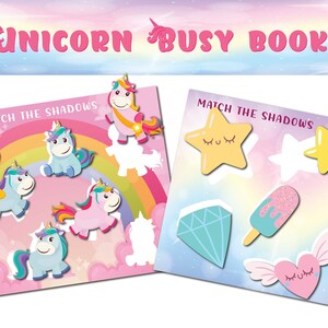 Unicorns Busy Book, Preschool Learning Binder, Printable Activity ...