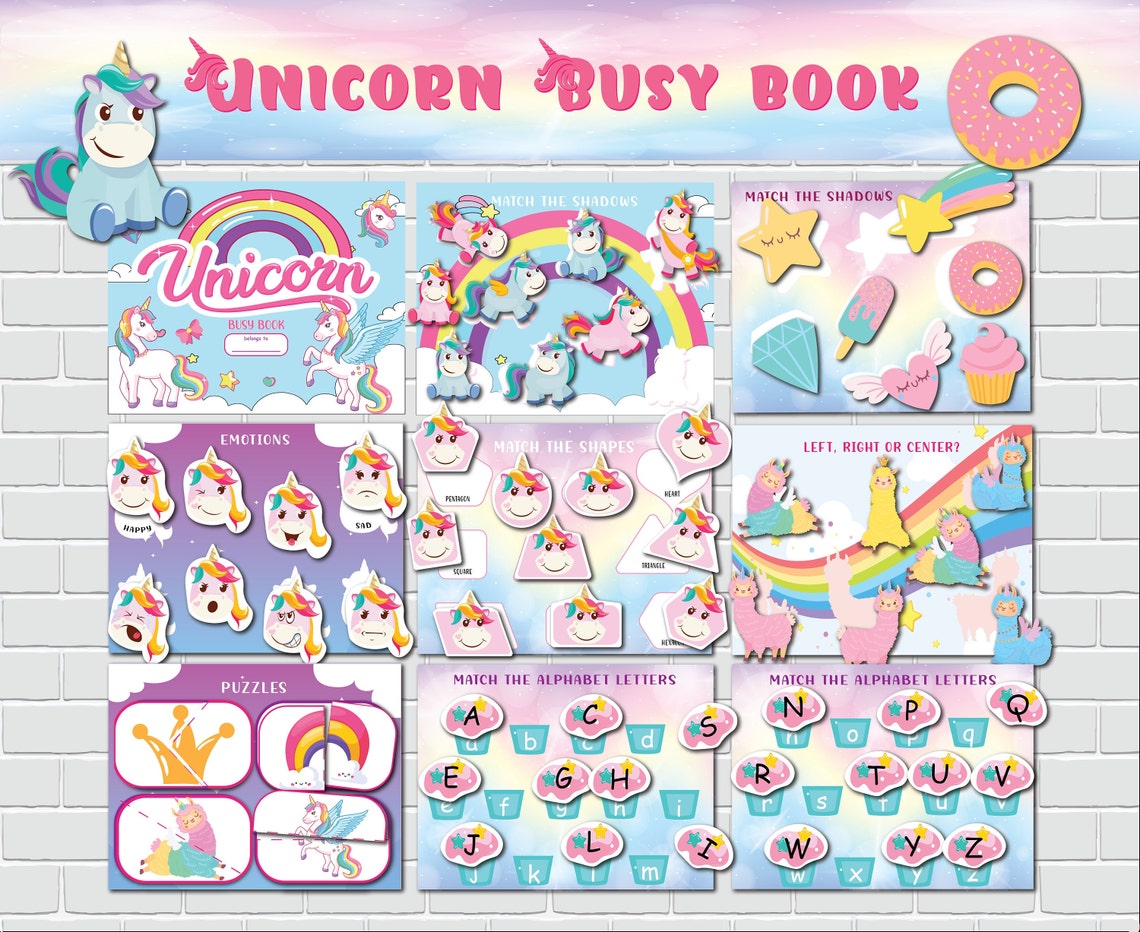Unicorns Busy Book Preschool Learning Binder Printable - Etsy