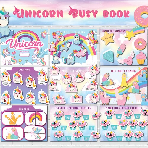 Unicorn Busy Book Preschool Learning Binder Toddler - Etsy