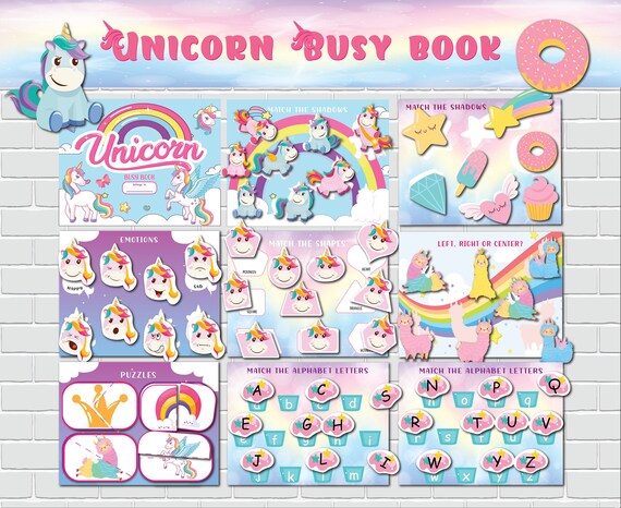 Unicorns Busy Book Preschool Learning Binder Printable - Etsy