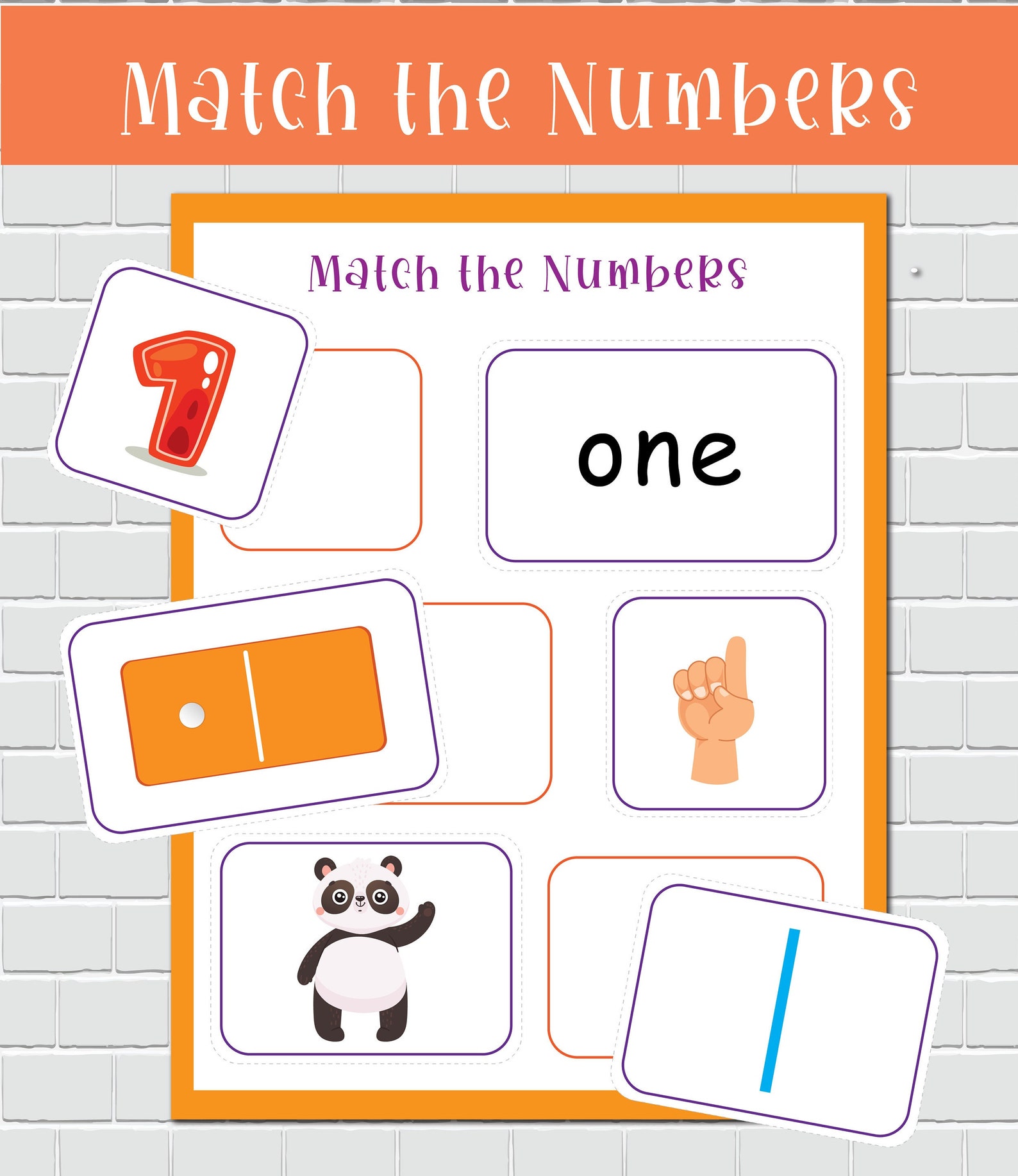Matching Numbers 1-10 Activity. Counting Game Preschool Math - Etsy