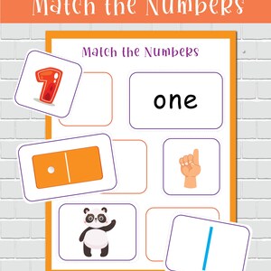 Matching Numbers 1-10 Activity. Counting Game, Preschool Math, Number ...