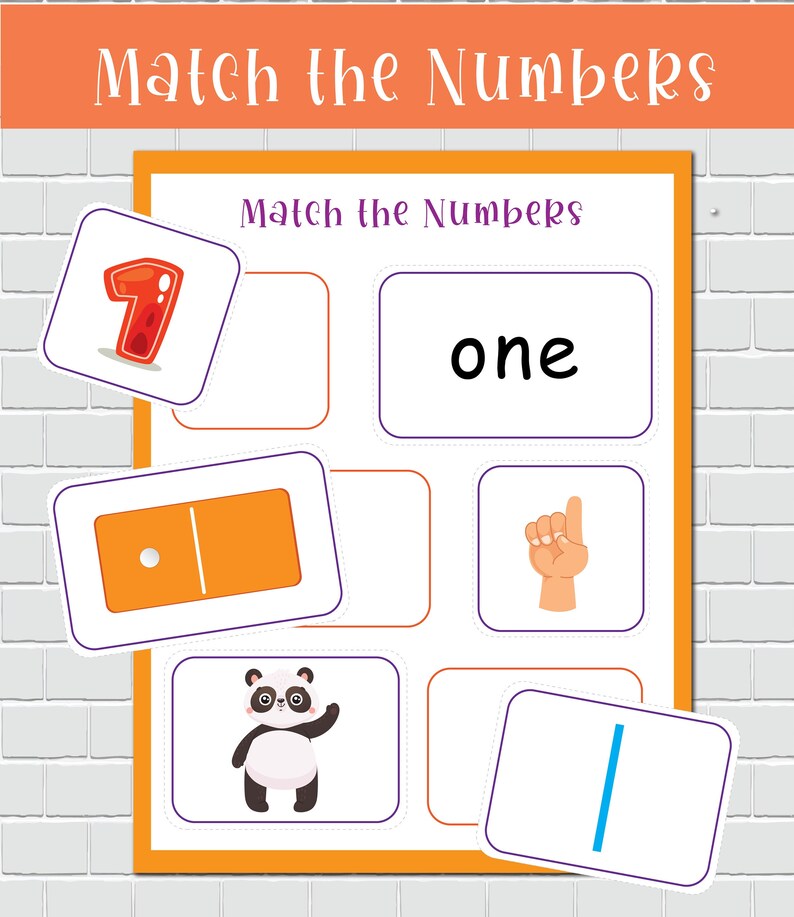 Matching Numbers 1-10 Activity. Counting Game Preschool Math - Etsy