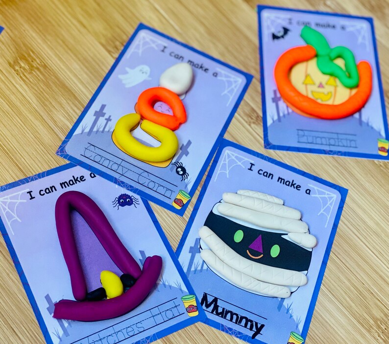 Halloween Play Dough Mats, Printable Play Doh, Preschool Activities ...