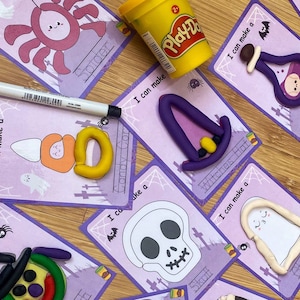Halloween Play Dough Mats Printable Play Doh Preschool - Etsy