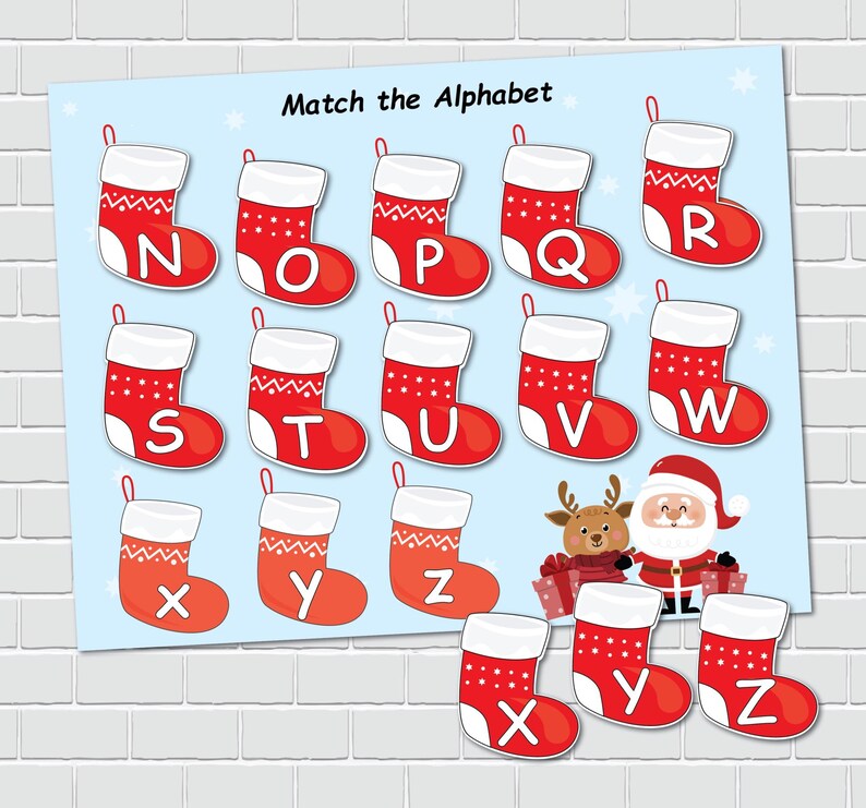 Alphabet Matching Game, Christmas Theme Printable ABC Activities ...