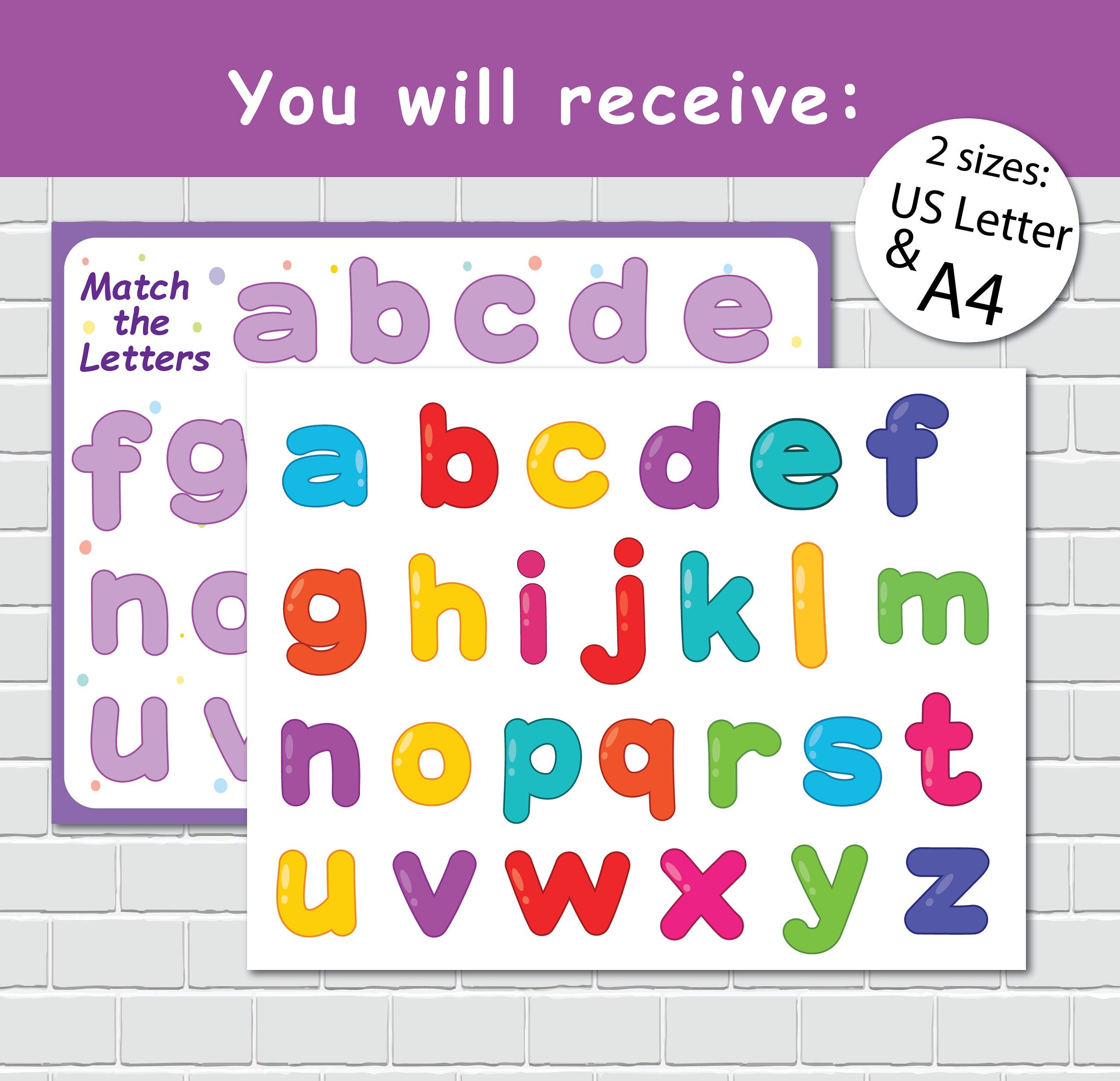 Alphabet Matching Activity, Lowercase Letters, ABC Busy Book Page ...