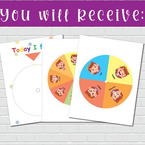 Emotions Wheel Printable Activity for Girls, Kids Feelings, Emotions ...