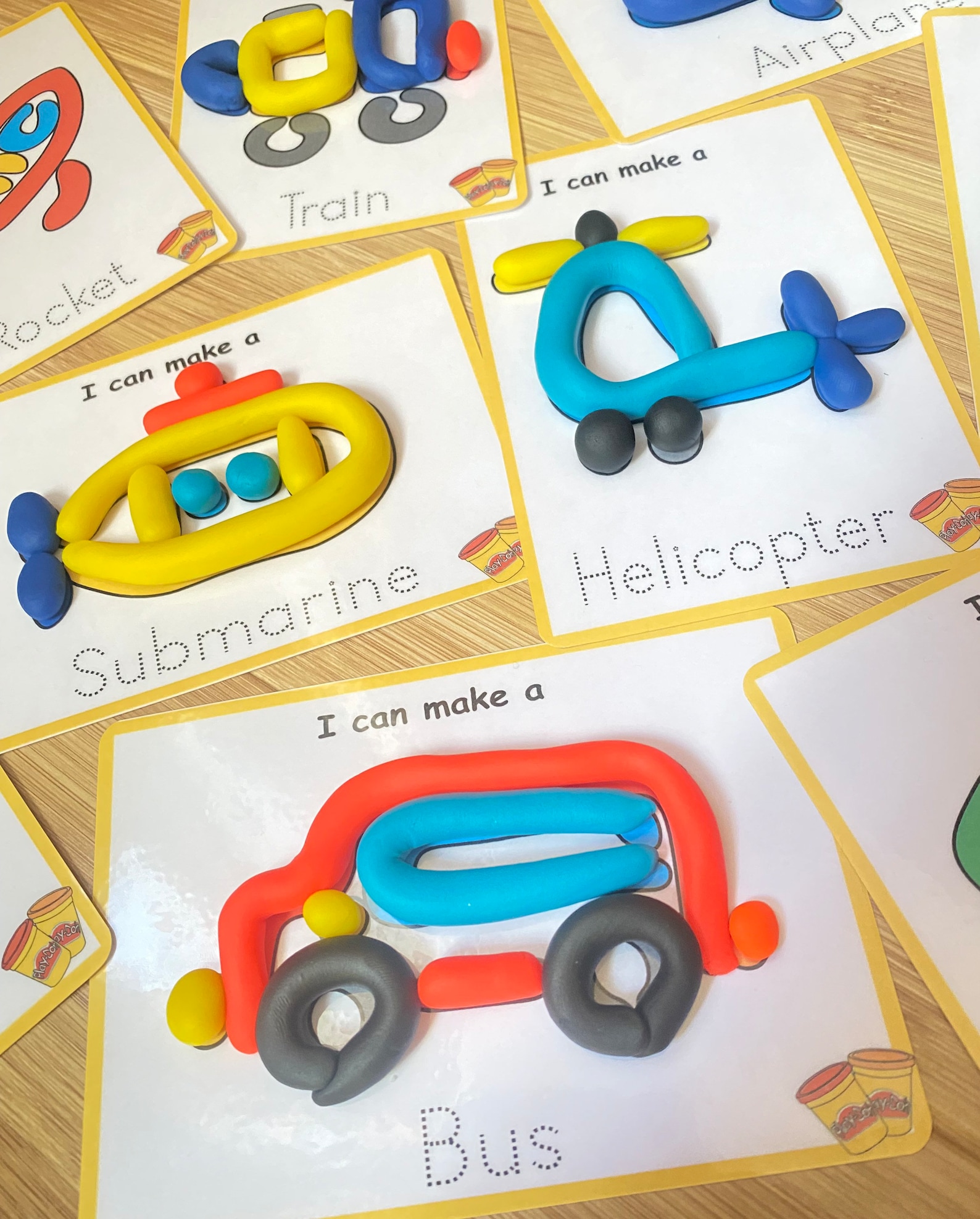 Play Doh Mats Transportation Visual Cards Printable Play - Etsy