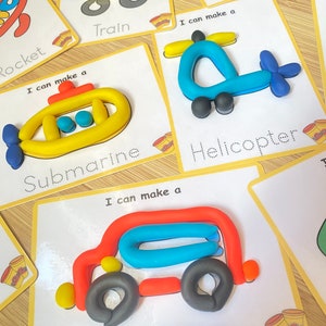 Play Doh Mats, Transportation Visual Cards, Printable Play Dough ...
