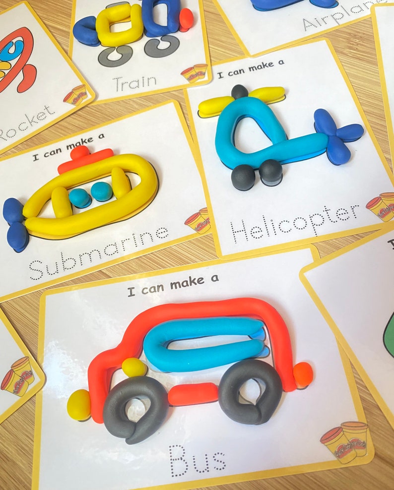 Play Doh Mats Transportation Visual Cards Printable Play - Etsy