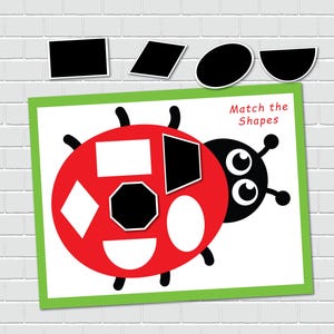 Ladybug Shapes Matching Activity, 2D Shapes, File Folder Games, Special ...