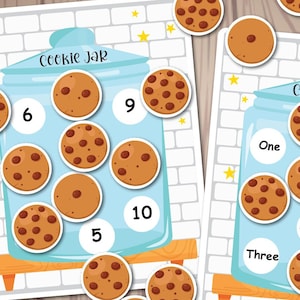 Cookie Jar Counting Activity, Matching Numbers 1-10 Count, Homeschool ...