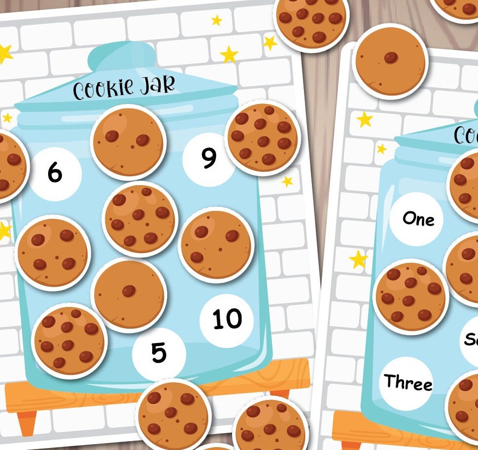Cookie Jar Counting Activity, Matching Numbers 1-10 Count, Homeschool ...