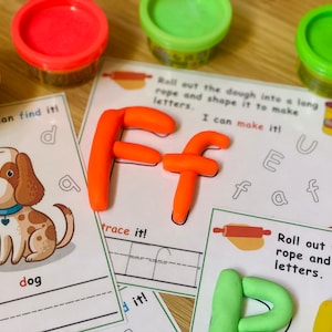 Alphabet Play Dough Mats, ABC Printable Play Doh, Preschool Activities ...