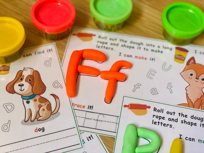 Alphabet Play Dough Mats ABC Printable Play Doh Preschool - Etsy