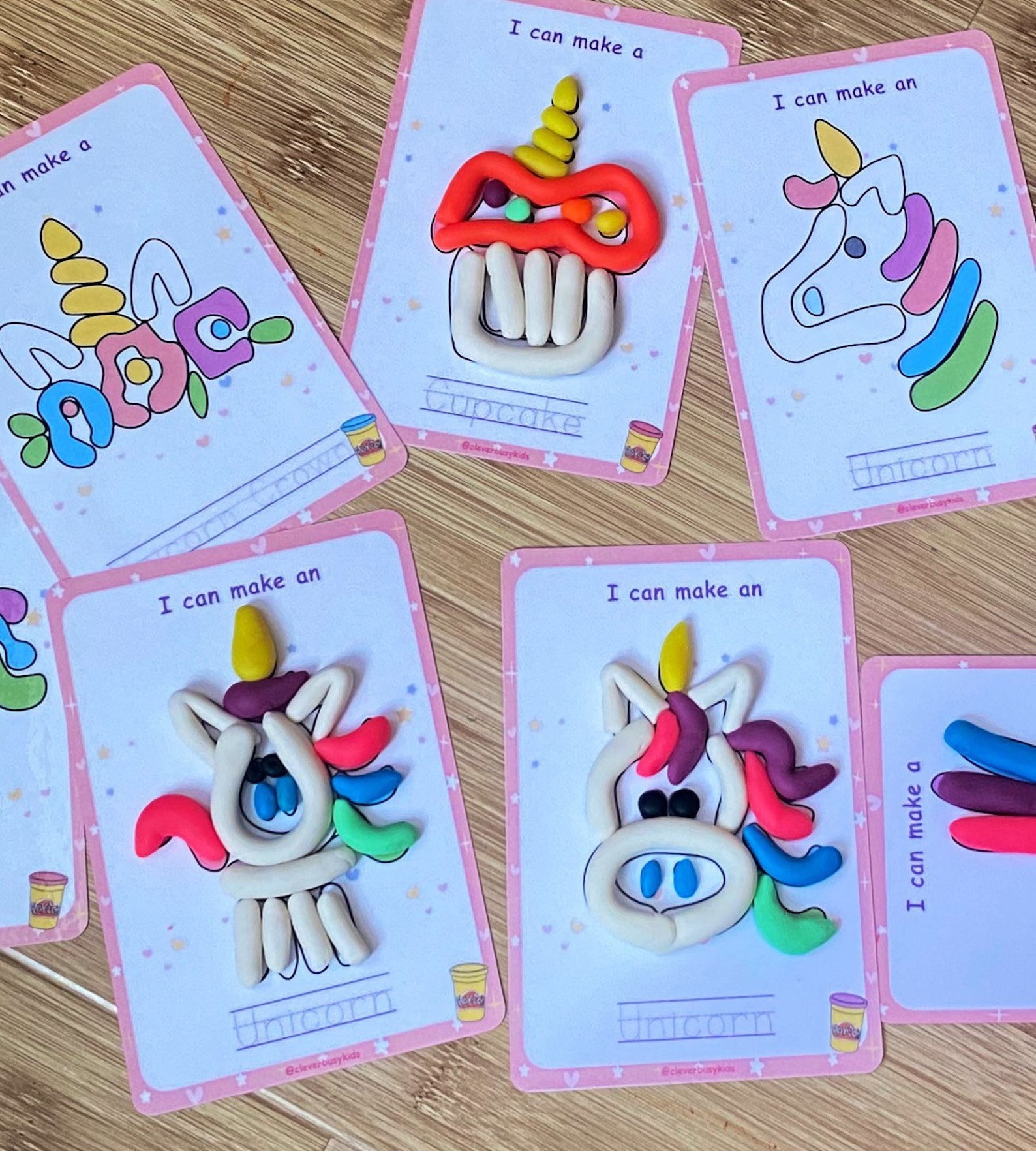 Unicorn Play Doh Mats Printable Play Dough Toddler - Etsy