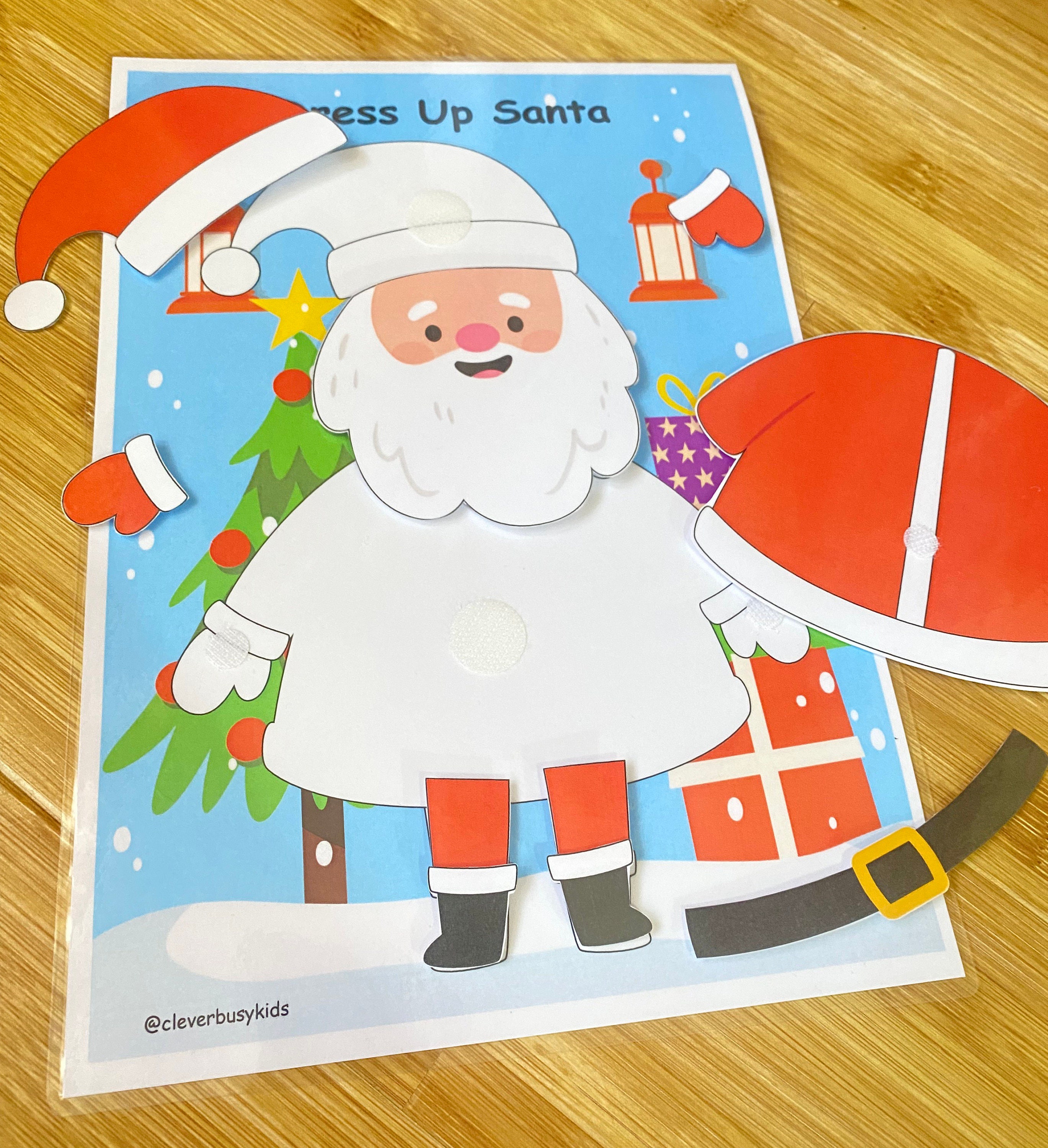 Build a Santa Activity. Christmas Paper Doll. Pretend Play Winter ...