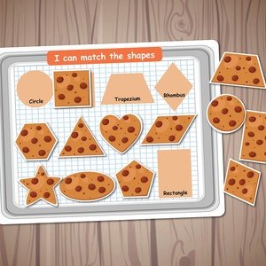 Cookies Shape Matching Activity, 2D Shapes, File Folder Games, Special ...