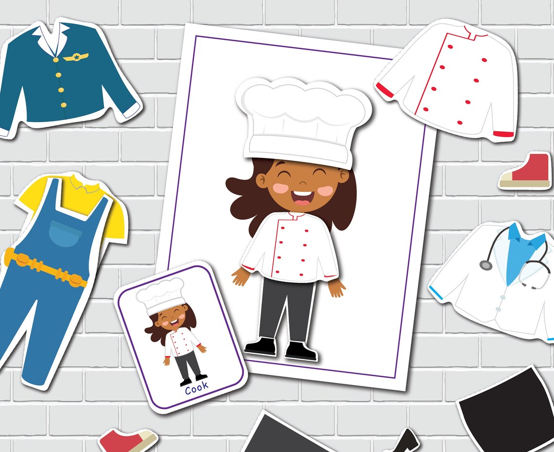 Community Helpers Dress up Preschool Printable Worksheets - Etsy