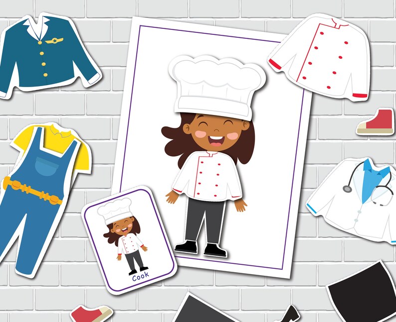 Community Helpers Dress up Preschool Printable Worksheets - Etsy