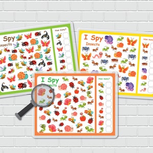 Insects I Spy Printable Activity for Kids, Look and Find Counting Game ...