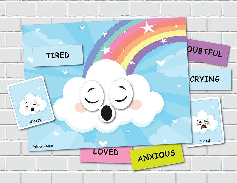 Emotions and Feelings Matching Game, Rainbow Activity for Kids, Autism ...
