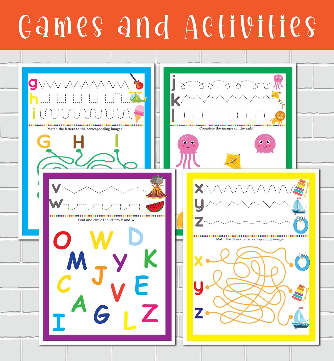 Preschool Worksheets Alphabet Activities Tracing Practice - Etsy