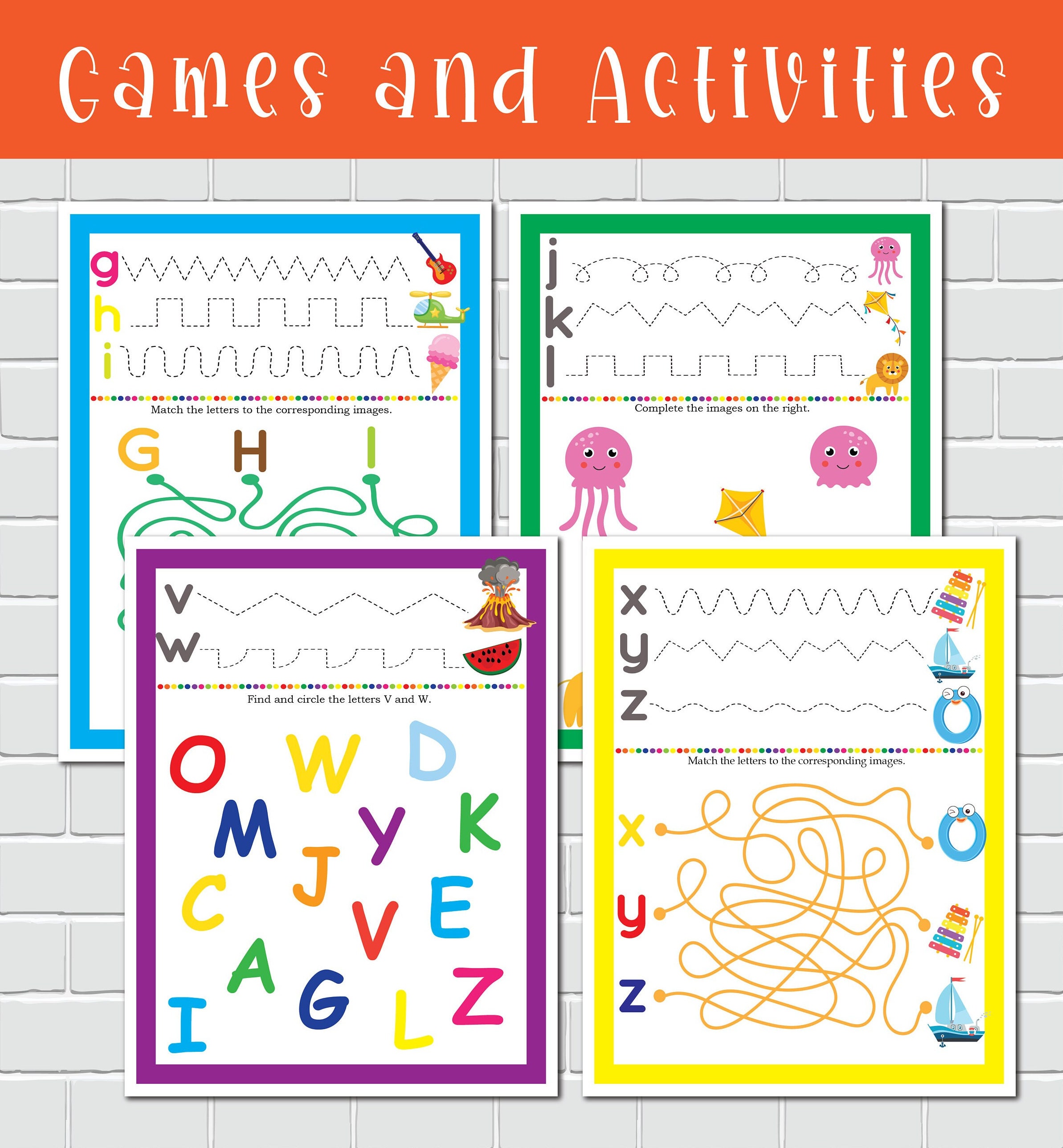 Preschool Worksheets Alphabet Activities Tracing Practice - Etsy