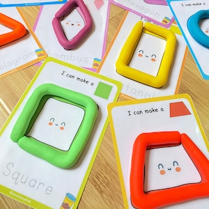 Shapes Play Dough Mats, Printable Montessori Play Doh Activity ...