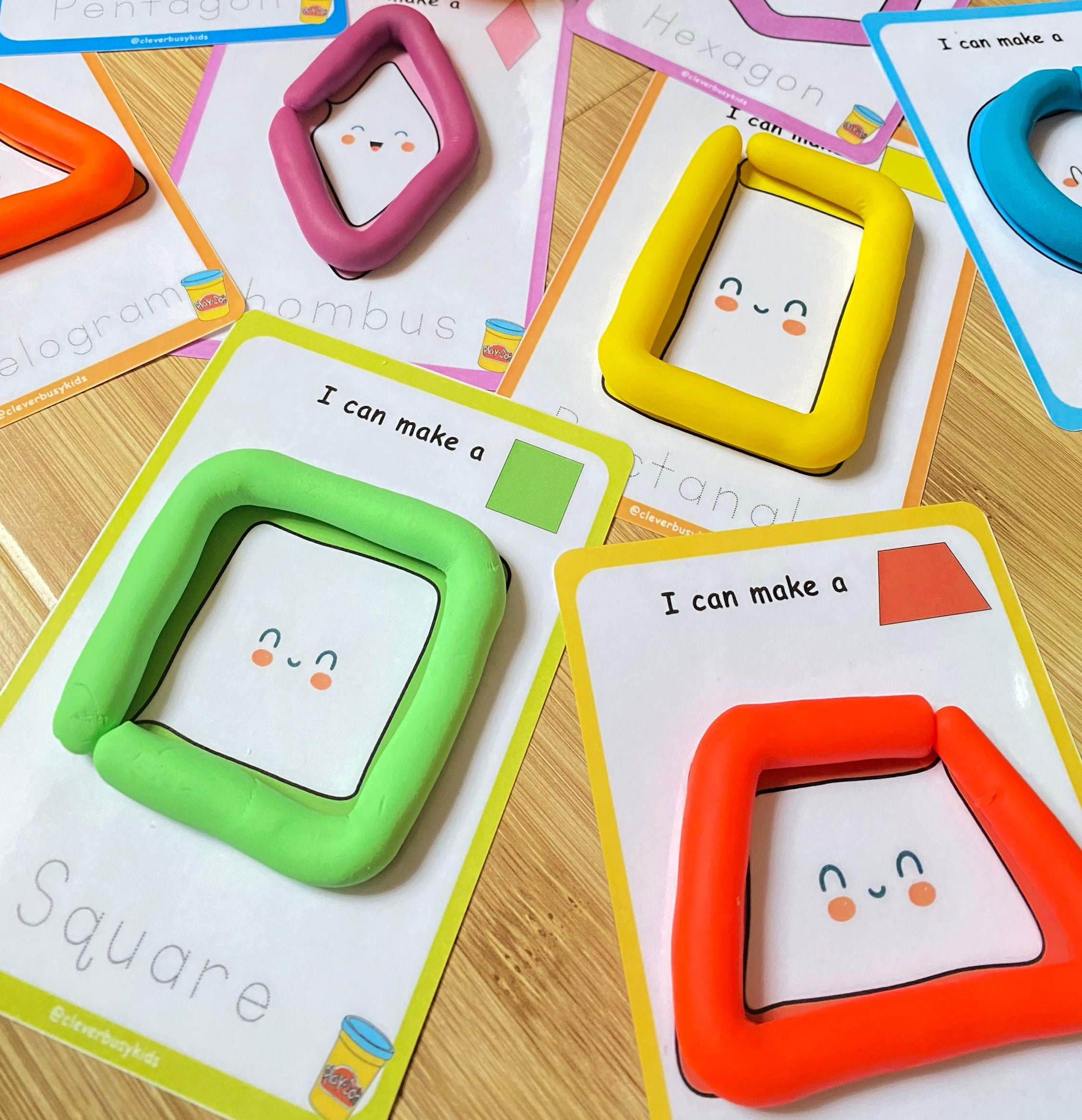 Shapes Play Dough Mats Printable Montessori Play Doh - Etsy Canada