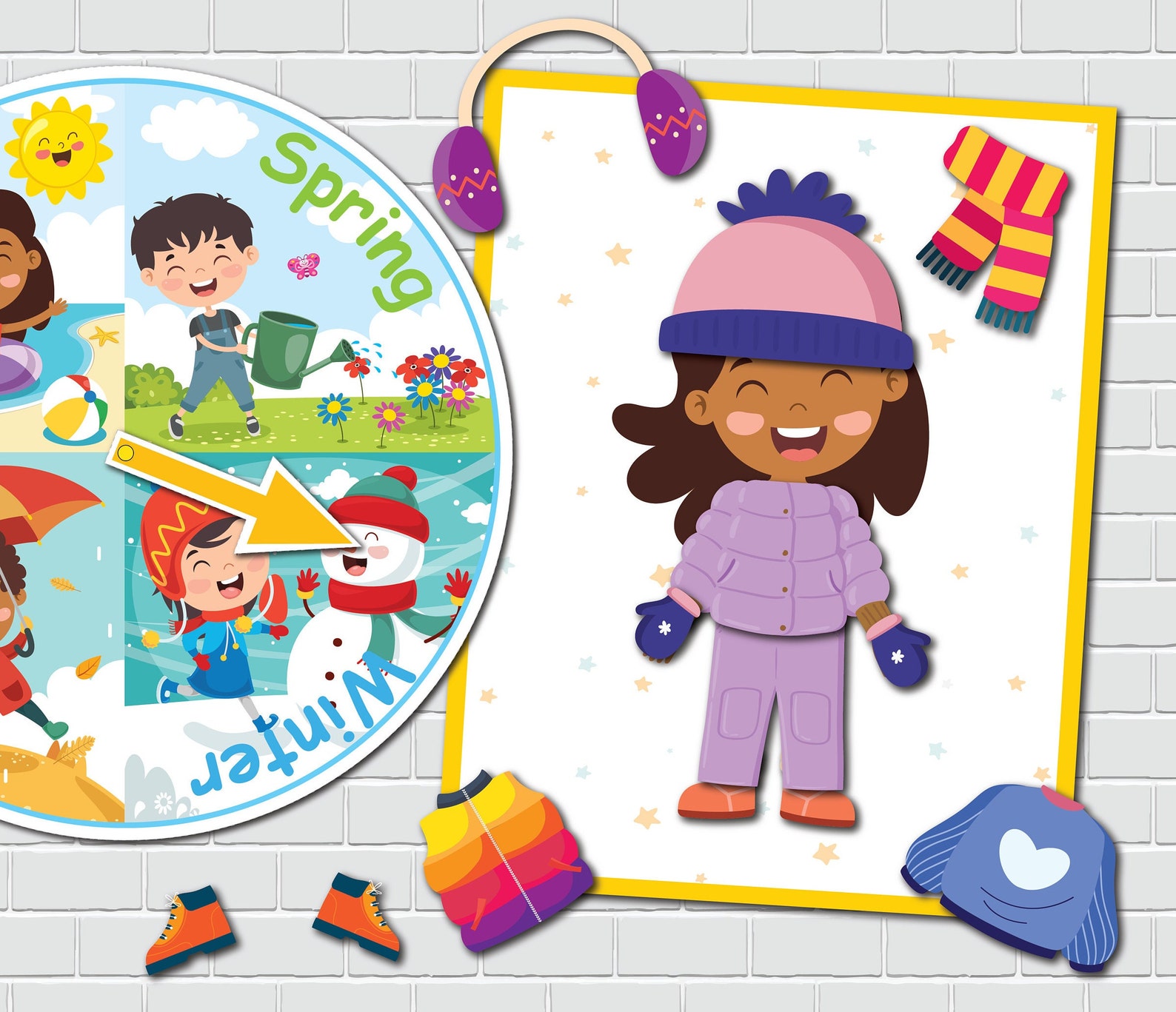 Dress up Printable Activity Four Seasons File Folder Games - Etsy Canada