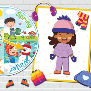 Dress up Printable Activity Four Seasons File Folder Games Toddler ...