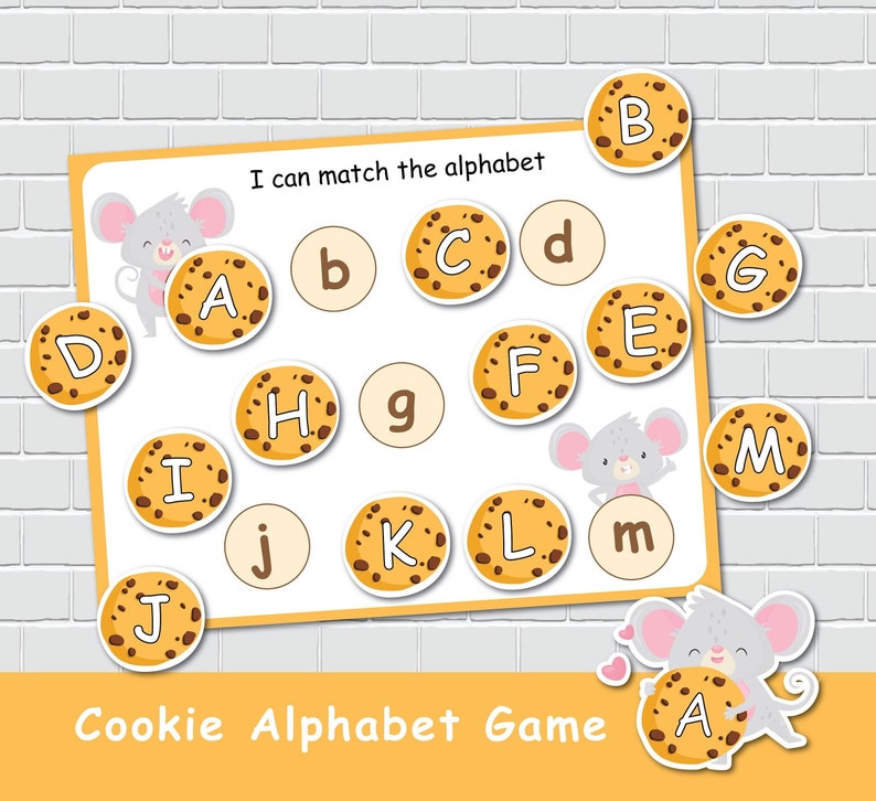 Cookies Alphabet Matching Game, ABC Busy Book Pages, Toddler Learning ...