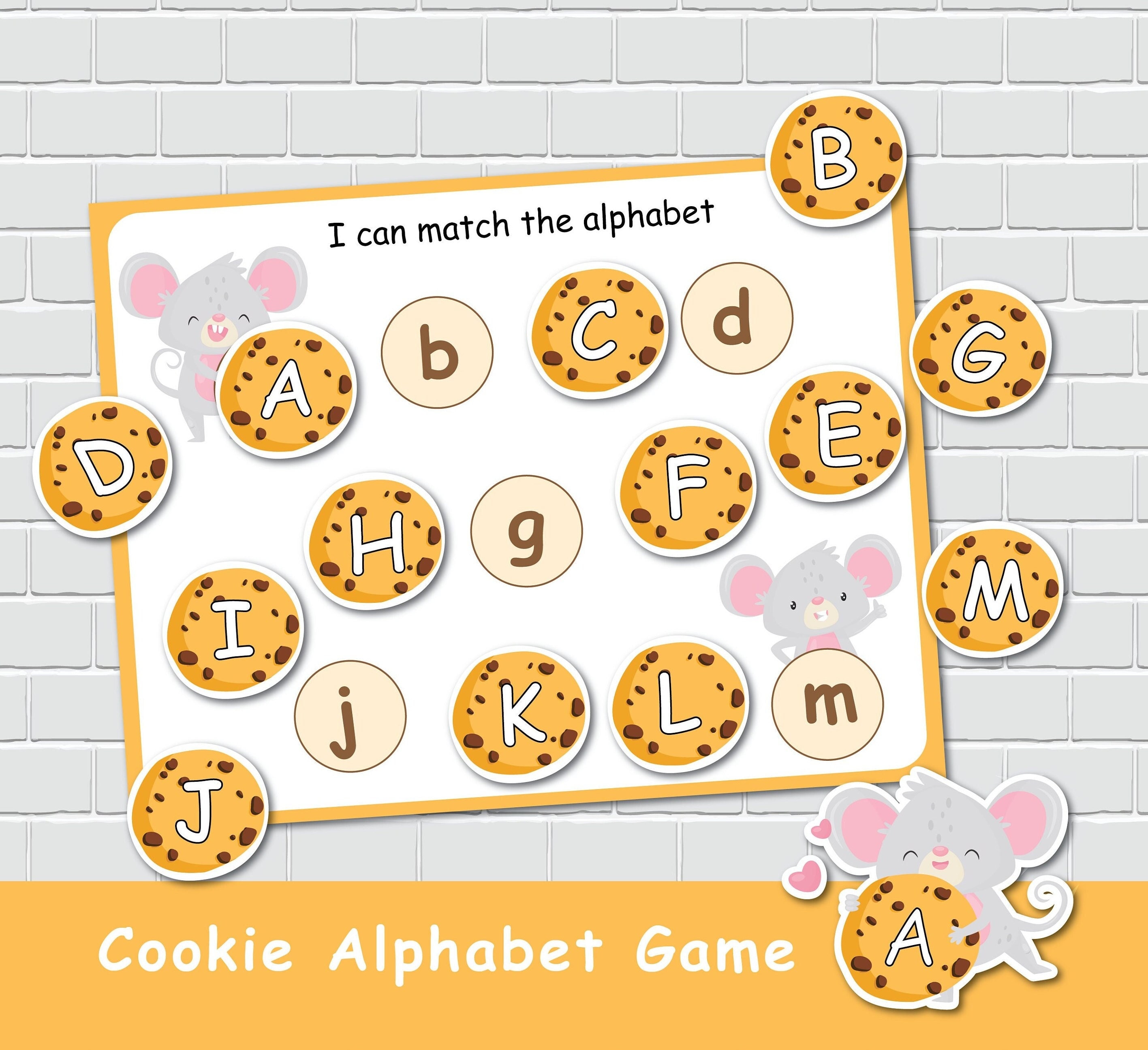 Cookies Alphabet Matching Game, ABC Busy Book Pages, Toddler Learning ...