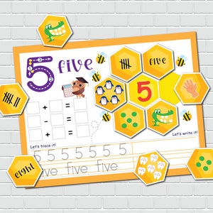Numbers Matching Activity, Math Busy Book Pages, Preschool Learning ...