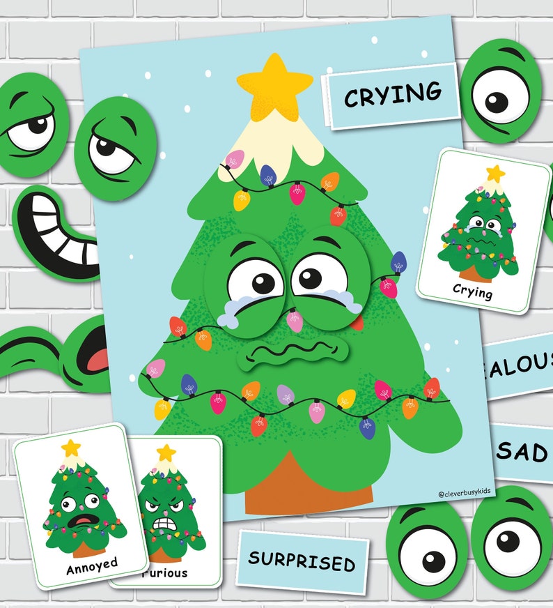 Christmas Tree Emotions Activity for Kids Preschool Feelings - Etsy