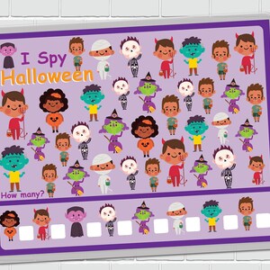 I Spy Halloween Activity for Toddlers, Preschool Look and Find Counting ...
