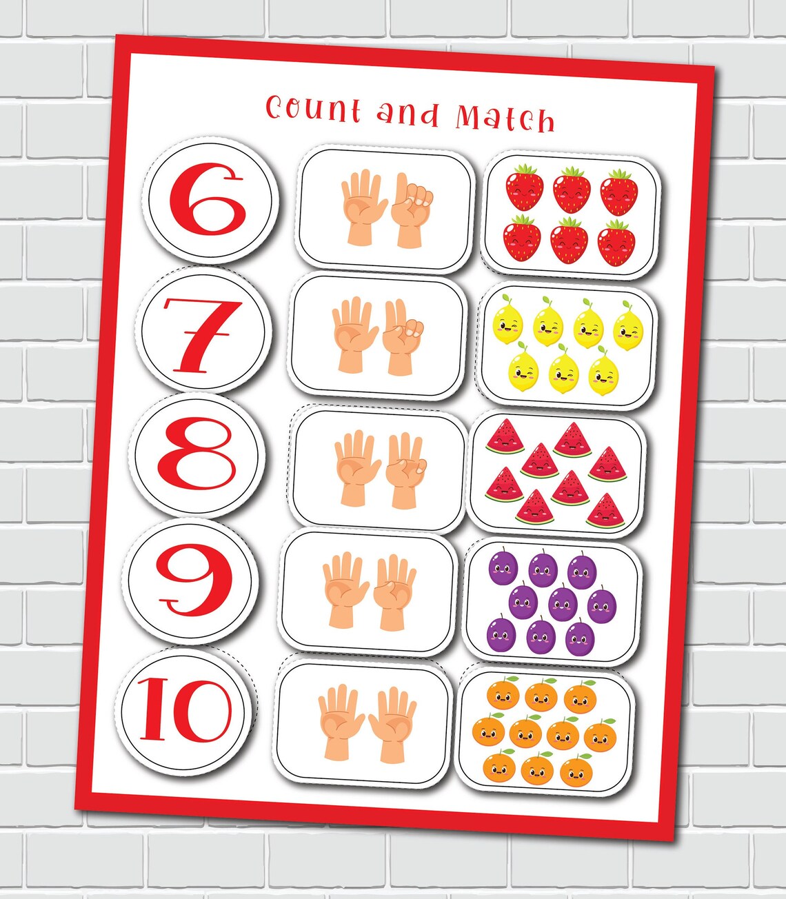 Toddler Busy Book Page Count and Match Preschool Worksheets | Etsy