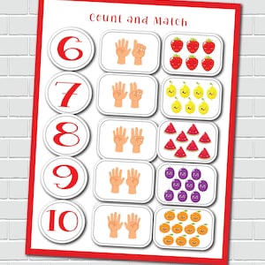 Toddler Busy Book Page Count and Match Preschool Worksheets Math ...