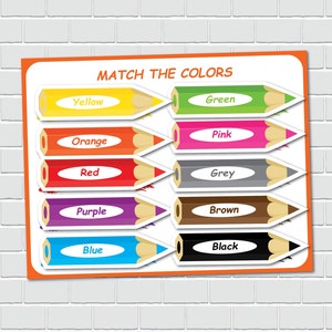 Colors Matching Activities for Kids, Toddler Printable, Preschool Busy ...