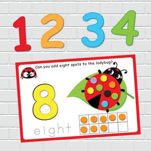 Ladybug Play Dough Mats, 1-10 Numbers Play Doh Activity, Preschool Fine ...