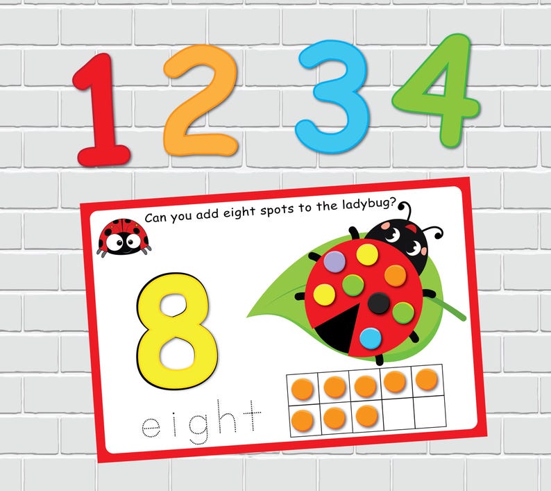 Ladybug Play Dough Mats, 1-10 Numbers Play Doh Activity, Preschool Fine ...