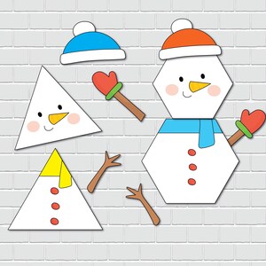 Build a Shape Snowman, 2D Shapes, Winter Busy Book, Special Education ...