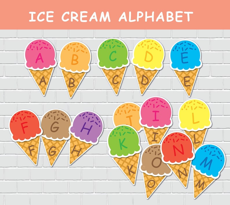 Ice Cream Alphabet Matching Activity. Toddler Printable ABC - Etsy
