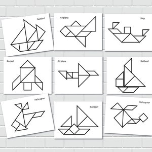 Transportation Theme Printable Tangrams Puzzle Activity for Preschool ...