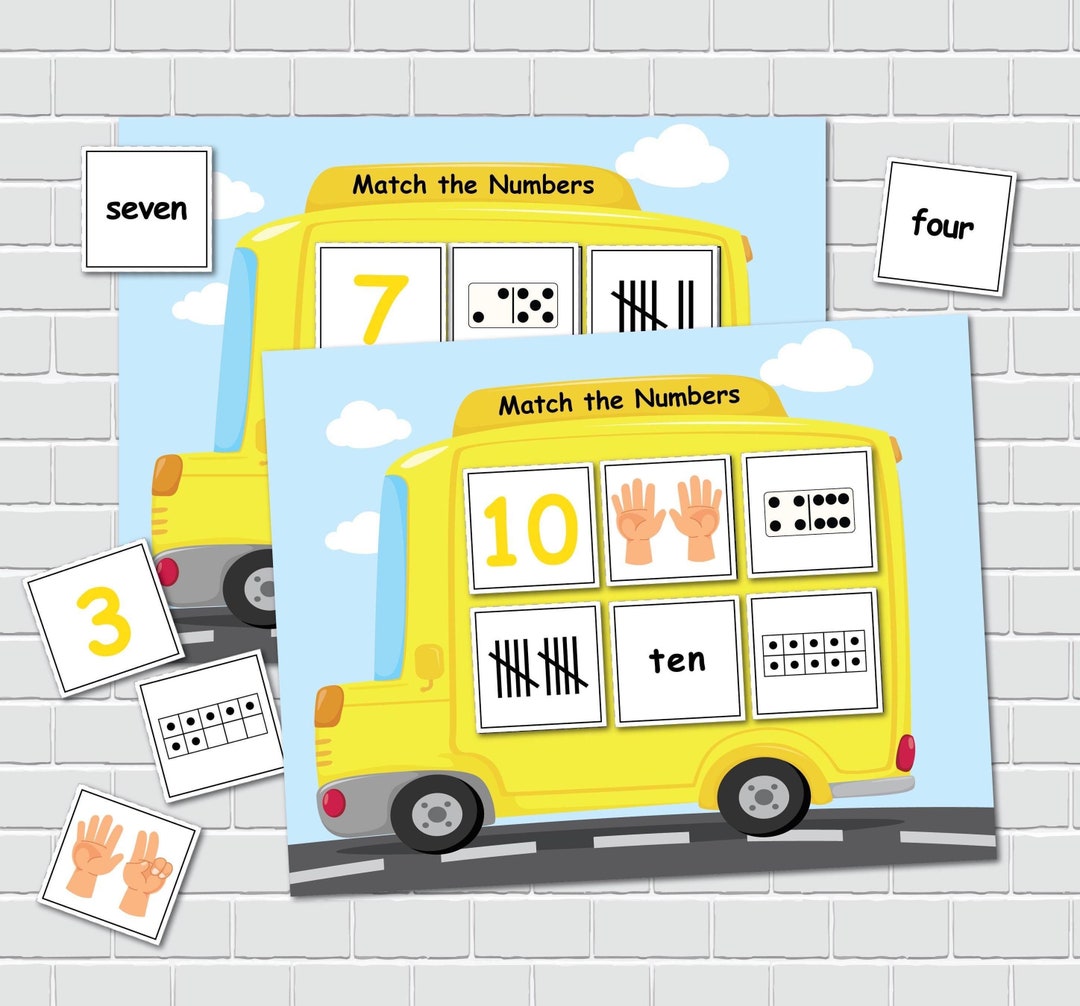 Numbers 1-10 Matching Activity for Kids. Toddler Count and Match Game ...