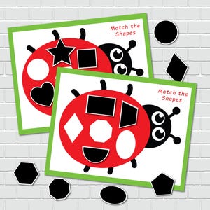 Ladybug Shapes Matching Activity, 2D Shapes, File Folder Games, Special ...