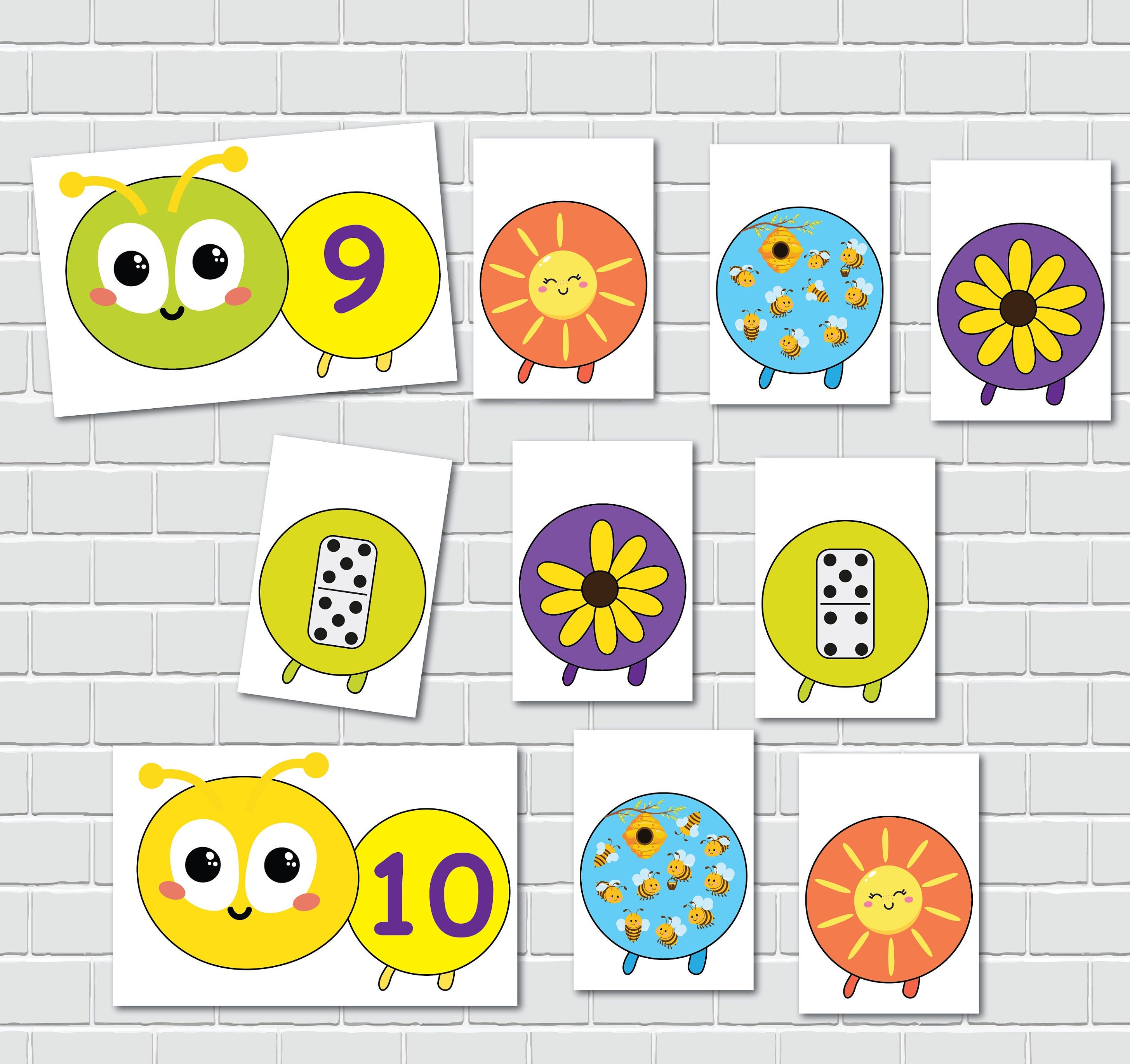Cartepillar Number Match Activity, Counting Game, Number Recognition ...